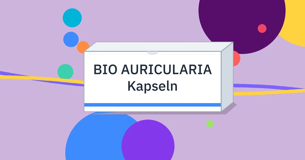 Symbolbild: Packung mit der Aufschrift BIO AURICULARIA Kapseln (PZN 11551921) – Verfügbarkeit und Bezug in Apotheken in Frankfurt am Main