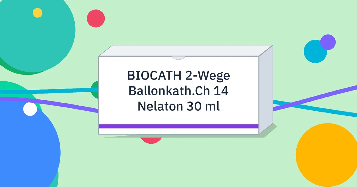 Symbolbild: Packung mit der Aufschrift BIOCATH 2-Wege Ballonkath.Ch 14 Nelaton 30 ml (PZN 04762362) – Verfügbarkeit und Bezug in Apotheken in Frankfurt am Main