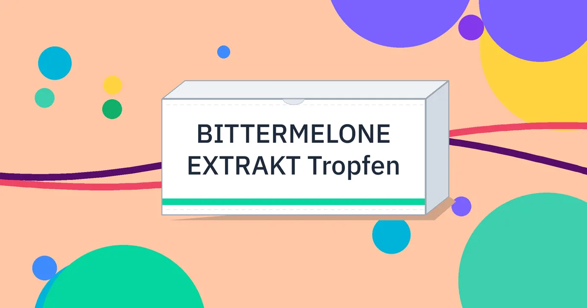 Symbolbild: Packung mit der Aufschrift BITTERMELONE EXTRAKT Tropfen (PZN 20210917) – Verfügbarkeit und Bezug in Apotheken in Frankfurt am Main