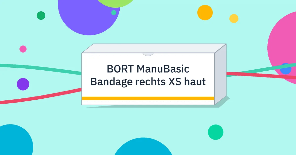 Symbolbild: Packung mit der Aufschrift BORT ManuBasic Bandage rechts XS haut (PZN 00238919) – Verfügbarkeit und Bezug in Apotheken in Frankfurt am Main