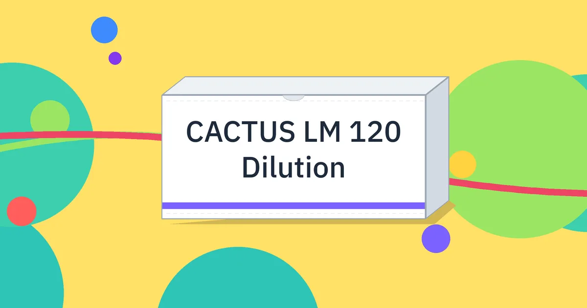 Symbolbild: Packung mit der Aufschrift CACTUS LM 120 Dilution (PZN 12797699) – Verfügbarkeit und Bezug in Apotheken in Frankfurt am Main