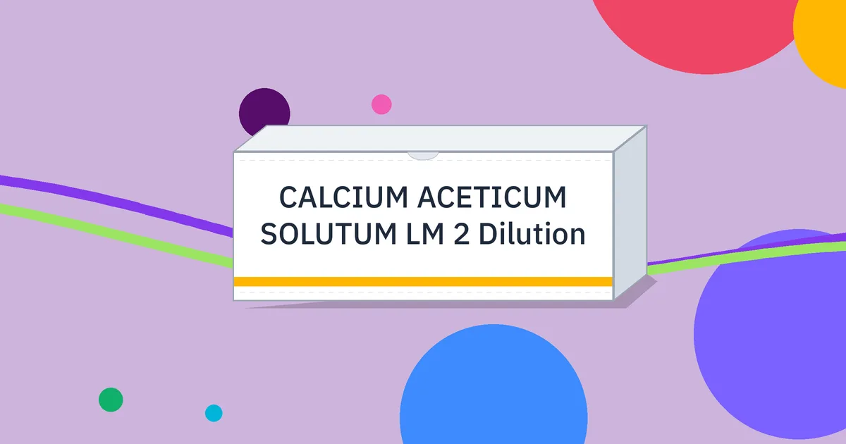 Symbolbild: Packung mit der Aufschrift CALCIUM ACETICUM SOLUTUM LM 2 Dilution (PZN 13406241) – Verfügbarkeit und Bezug in Apotheken in Frankfurt am Main