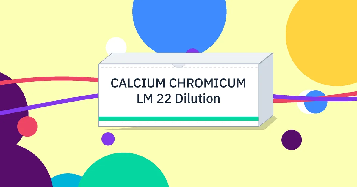 Symbolbild: Packung mit der Aufschrift CALCIUM CHROMICUM LM 22 Dilution (PZN 13408458) – Verfügbarkeit und Bezug in Apotheken in Frankfurt am Main