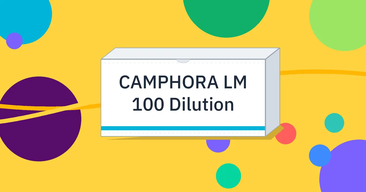 Symbolbild: Packung mit der Aufschrift CAMPHORA LM 100 Dilution (PZN 12808049) – Verfügbarkeit und Bezug in Apotheken in Frankfurt am Main