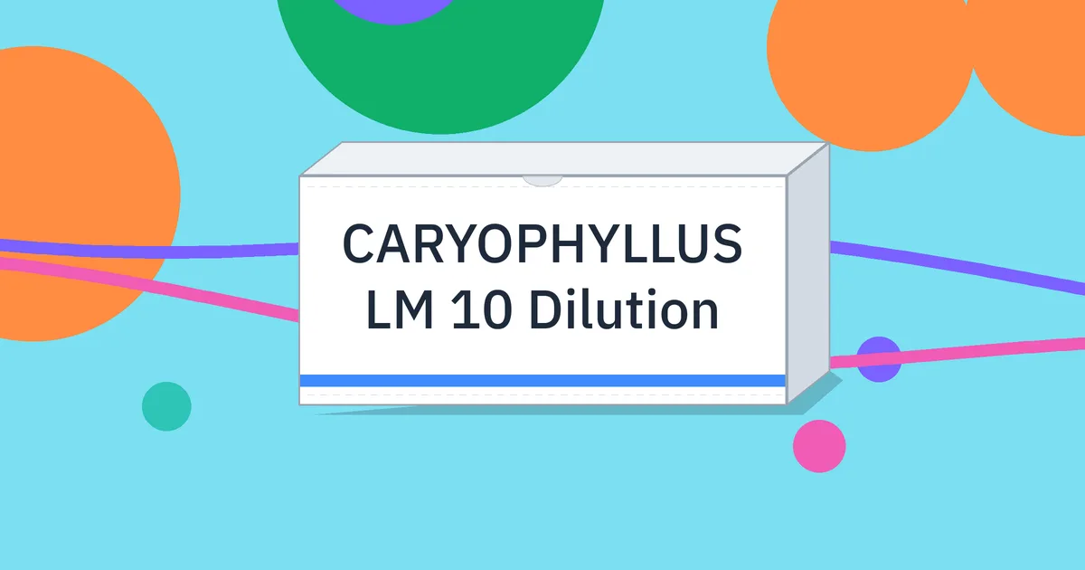 Symbolbild: Packung mit der Aufschrift CARYOPHYLLUS LM 10 Dilution (PZN 13431919) – Verfügbarkeit und Bezug in Apotheken in Frankfurt am Main