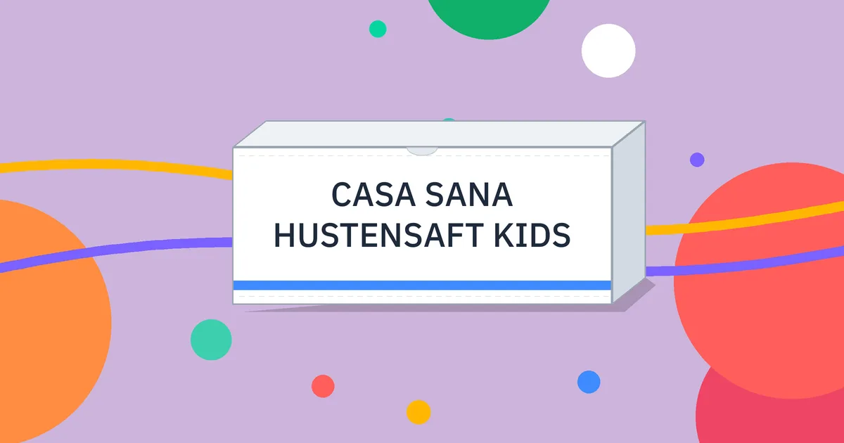 Symbolbild: Packung mit der Aufschrift CASA SANA HUSTENSAFT KIDS (PZN 19348800) – Verfügbarkeit und Bezug in Apotheken in Frankfurt am Main