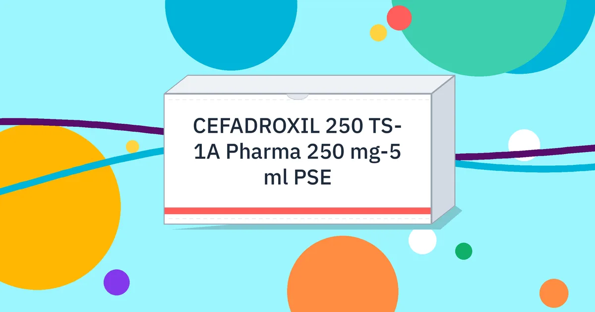 Symbolbild: Packung mit der Aufschrift CEFADROXIL 250 TS-1A Pharma 250 mg-5 ml PSE (PZN 16575300) – Verfügbarkeit und Bezug in Apotheken in Frankfurt am Main