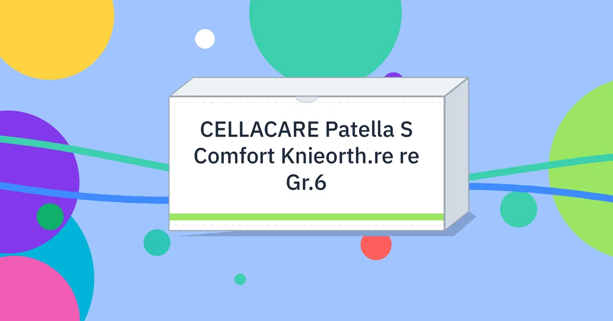 Symbolbild: Packung mit der Aufschrift CELLACARE Patella S Comfort Knieorth.re re Gr.6 (PZN 19251236) – Verfügbarkeit und Bezug in Apotheken in Frankfurt am Main