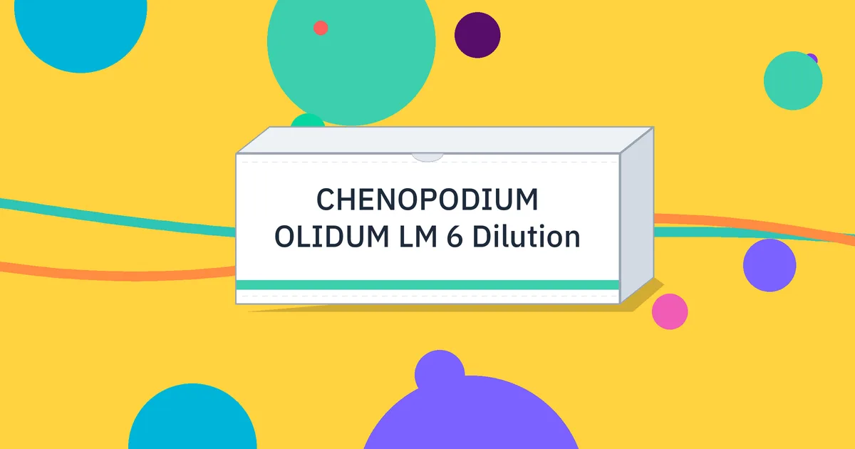 Symbolbild: Packung mit der Aufschrift CHENOPODIUM OLIDUM LM 6 Dilution (PZN 13441208) – Verfügbarkeit und Bezug in Apotheken in Frankfurt am Main