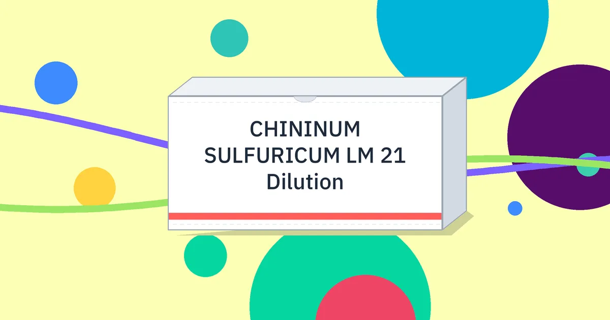 Symbolbild: Packung mit der Aufschrift CHININUM SULFURICUM LM 21 Dilution (PZN 12816089) – Verfügbarkeit und Bezug in Apotheken in Frankfurt am Main