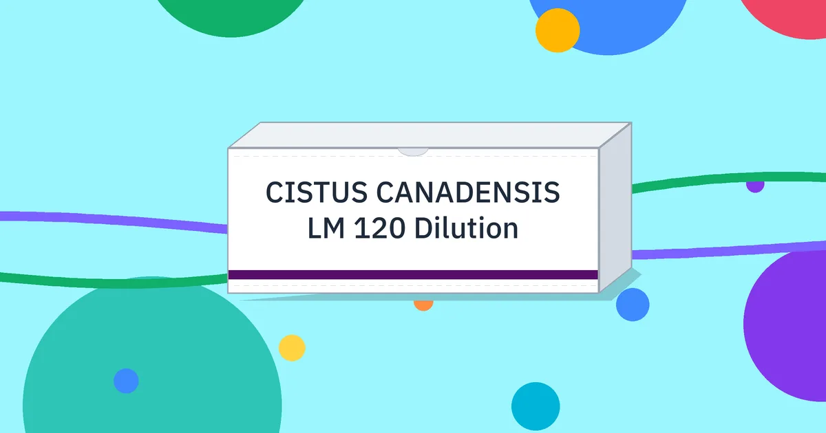 Symbolbild: Packung mit der Aufschrift CISTUS CANADENSIS LM 120 Dilution (PZN 12821618) – Verfügbarkeit und Bezug in Apotheken in Frankfurt am Main