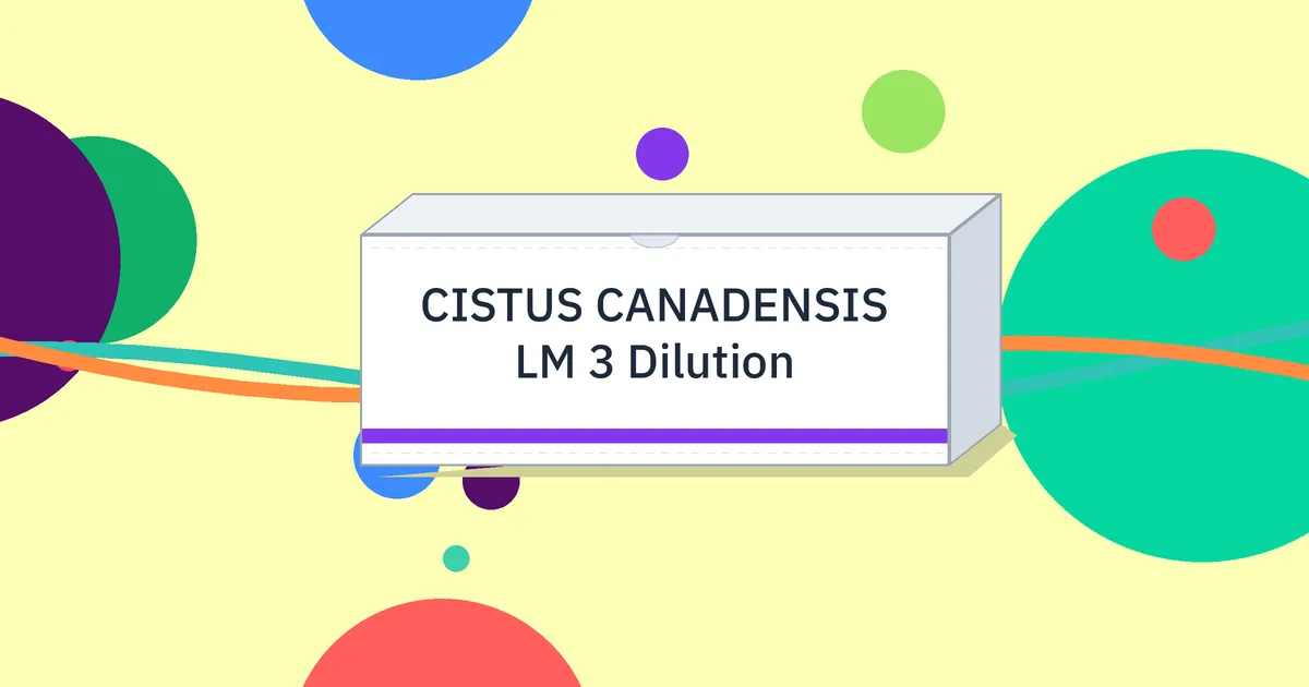 Symbolbild: Packung mit der Aufschrift CISTUS CANADENSIS LM 3 Dilution (PZN 12821185) – Verfügbarkeit und Bezug in Apotheken in Frankfurt am Main