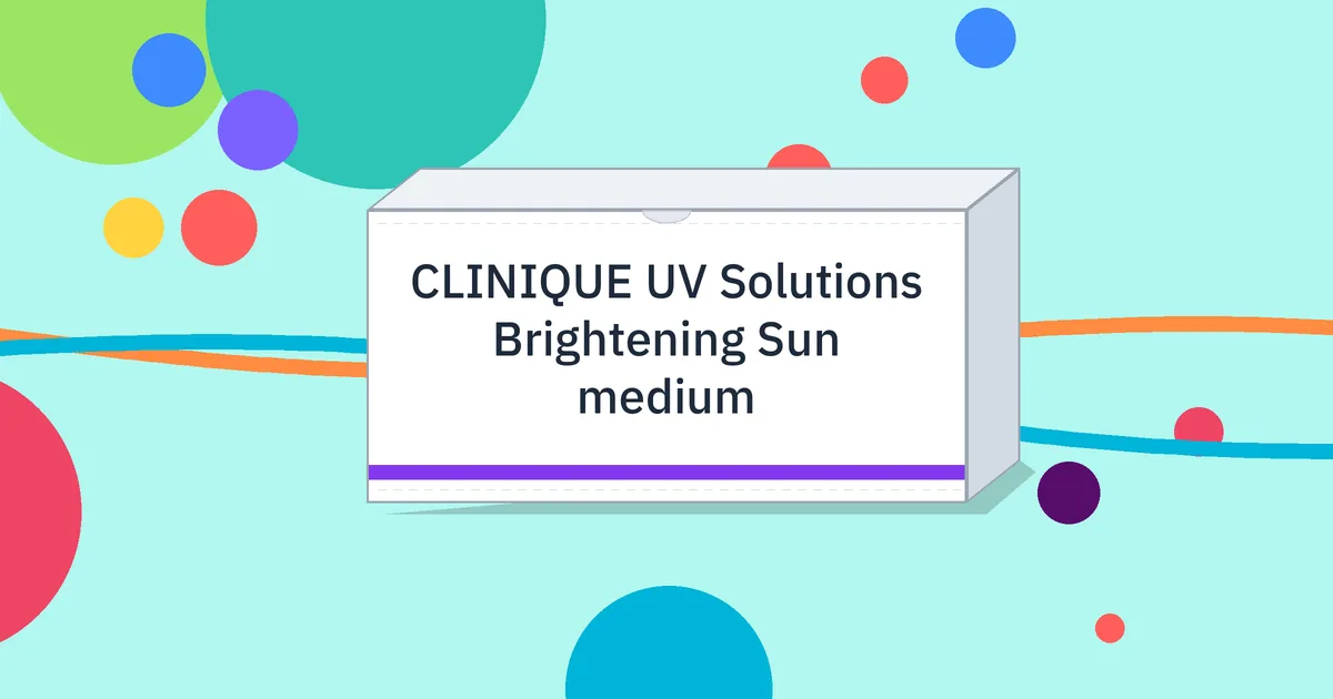 Symbolbild: Packung mit der Aufschrift CLINIQUE UV Solutions Brightening Sun medium (PZN 20771024) – Verfügbarkeit und Bezug in Apotheken in Frankfurt am Main