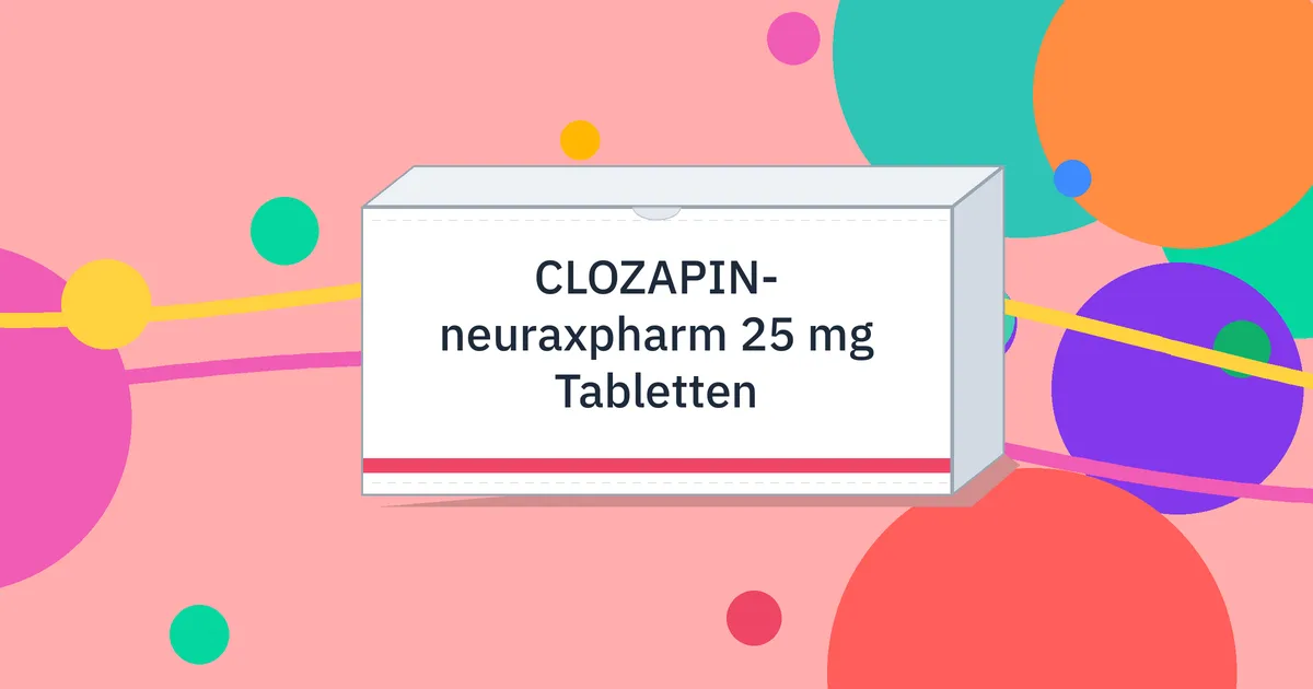Symbolbild: Packung mit der Aufschrift CLOZAPIN-neuraxpharm 25 mg Tabletten (PZN 00557091) – Verfügbarkeit und Bezug in Apotheken in Frankfurt am Main