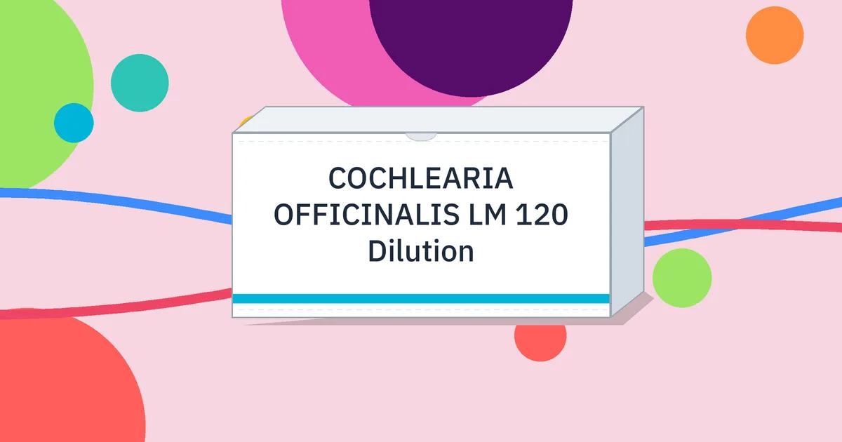Symbolbild: Packung mit der Aufschrift COCHLEARIA OFFICINALIS LM 120 Dilution (PZN 12829790) – Verfügbarkeit und Bezug in Apotheken in Frankfurt am Main
