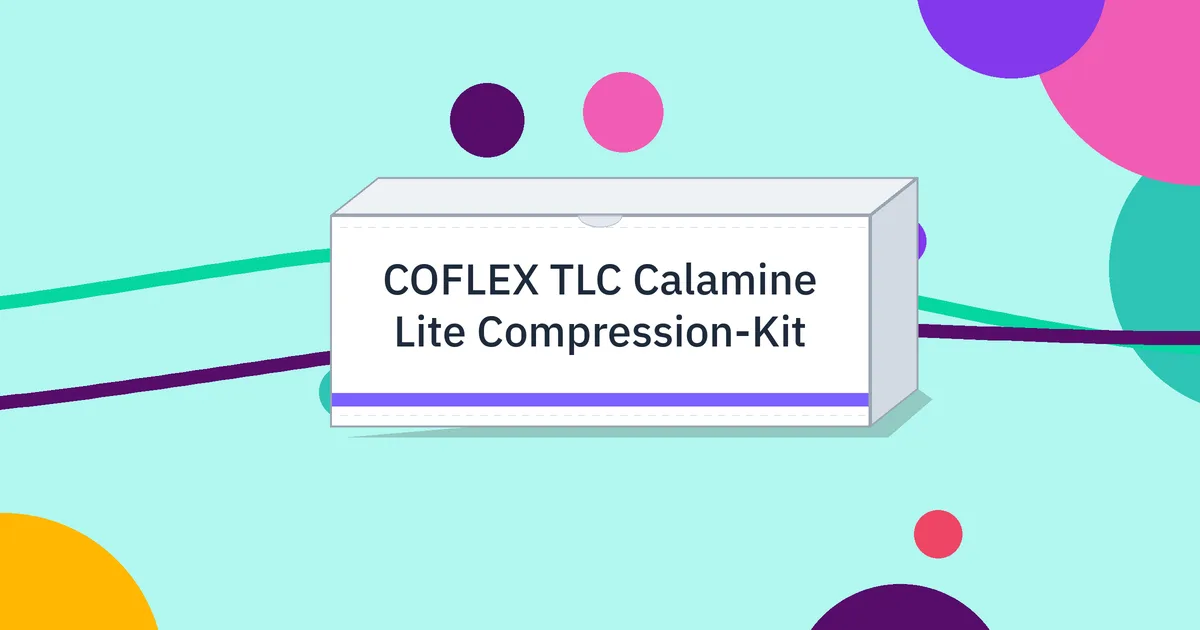 Symbolbild: Packung mit der Aufschrift COFLEX TLC Calamine Lite Compression-Kit (PZN 17558545) – Verfügbarkeit und Bezug in Apotheken in Frankfurt am Main