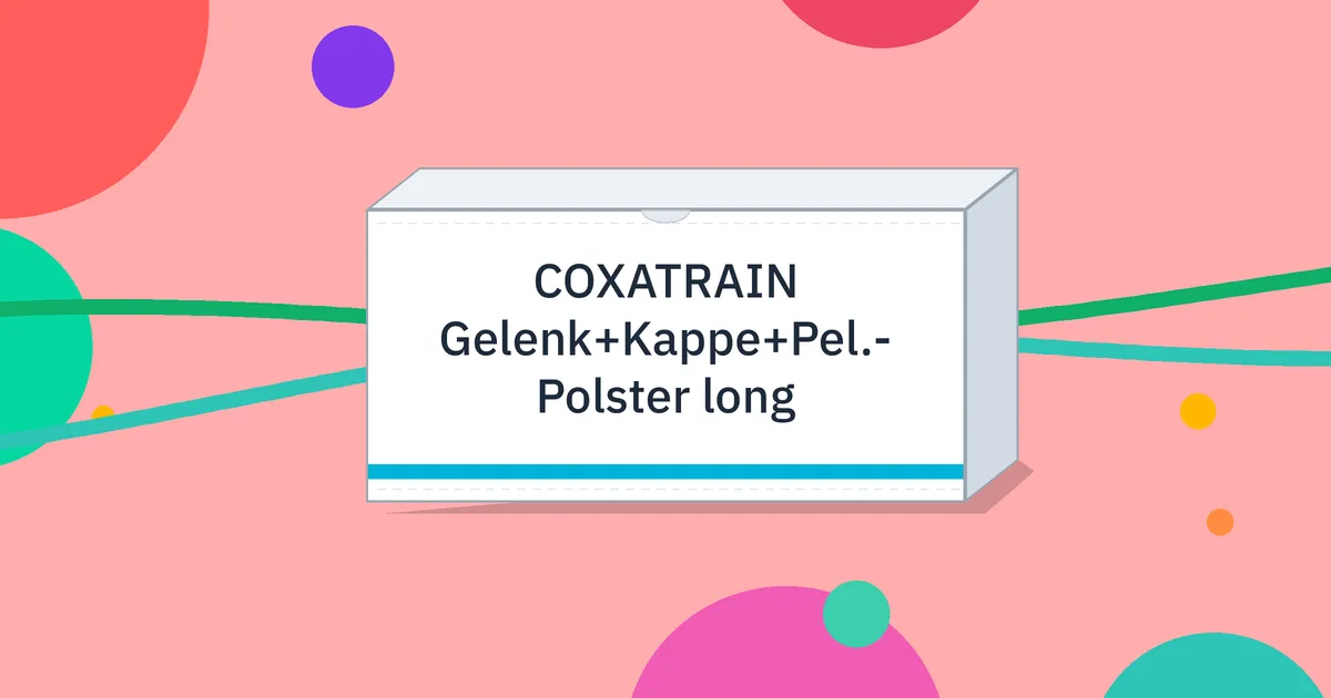 Symbolbild: Packung mit der Aufschrift COXATRAIN Gelenk+Kappe+Pel.-Polster long (PZN 17560938) – Verfügbarkeit und Bezug in Apotheken in Frankfurt am Main
