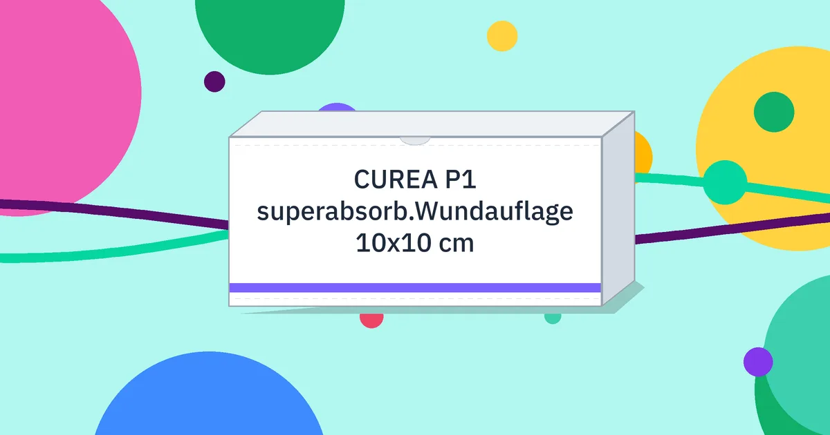 Symbolbild: Packung mit der Aufschrift CUREA P1 superabsorb.Wundauflage 10x10 cm (PZN 16005376) – Verfügbarkeit und Bezug in Apotheken in Frankfurt am Main