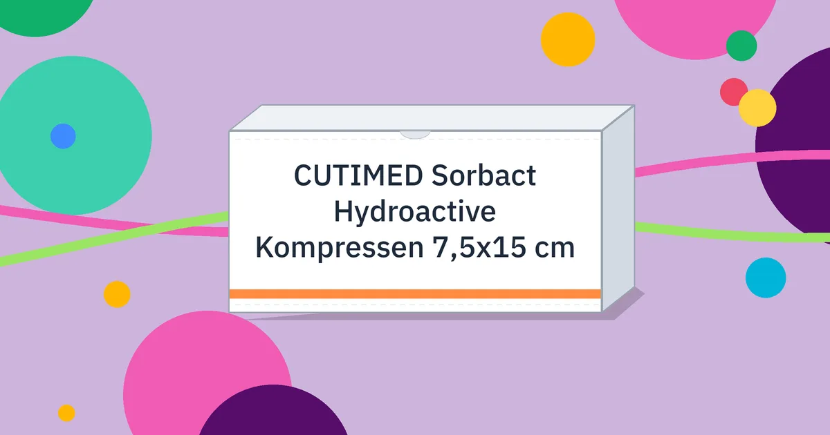 Symbolbild: Packung mit der Aufschrift CUTIMED Sorbact Hydroactive Kompressen 7,5x15 cm (PZN 20114160) – Verfügbarkeit und Bezug in Apotheken in Frankfurt am Main