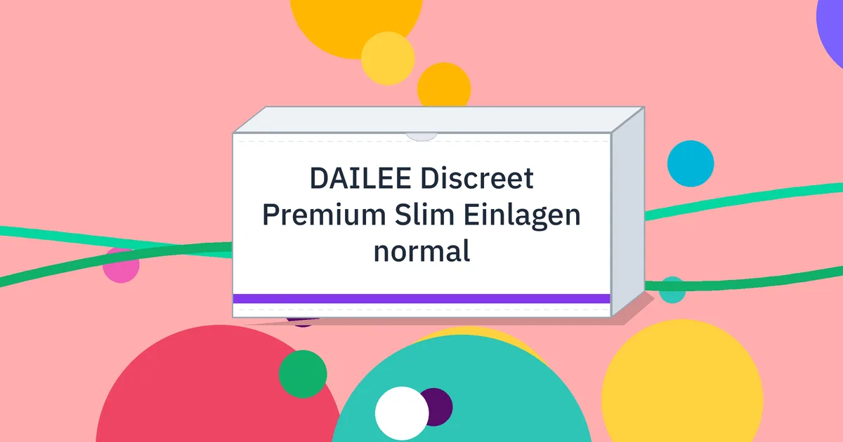 Symbolbild: Packung mit der Aufschrift DAILEE Discreet Premium Slim Einlagen normal (PZN 19911075) – Verfügbarkeit und Bezug in Apotheken in Frankfurt am Main