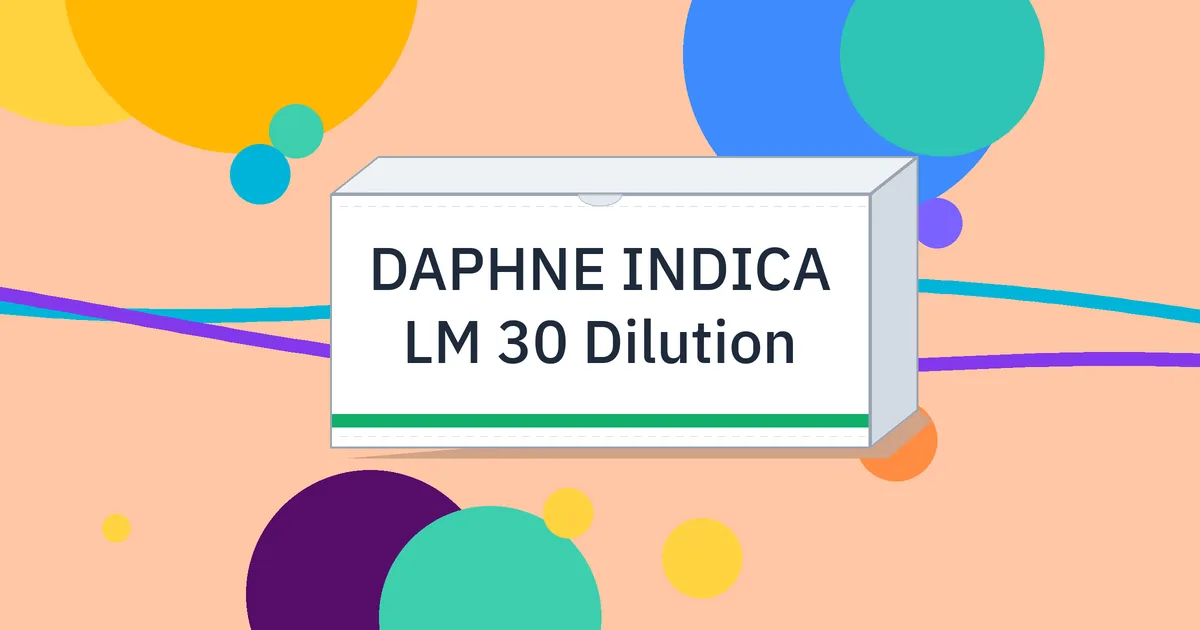 Symbolbild: Packung mit der Aufschrift DAPHNE INDICA LM 30 Dilution (PZN 13461688) – Verfügbarkeit und Bezug in Apotheken in Frankfurt am Main