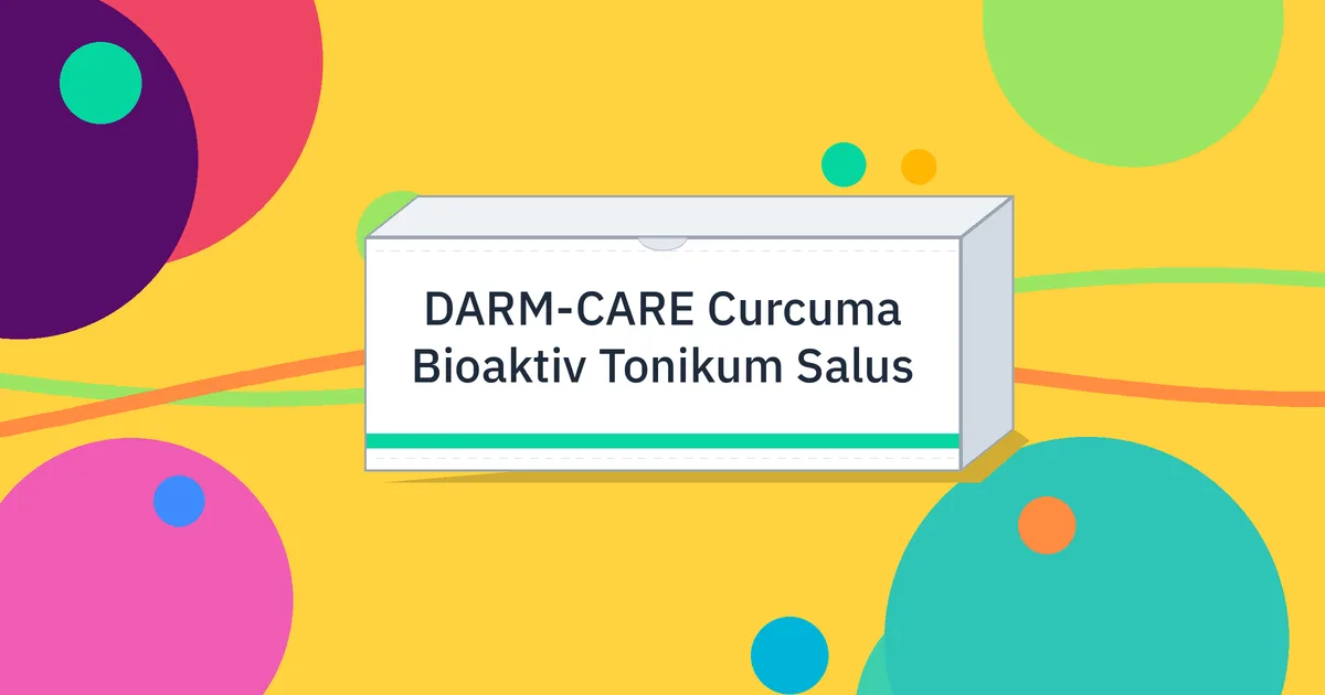 Symbolbild: Packung mit der Aufschrift DARM-CARE Curcuma Bioaktiv Tonikum Salus (PZN 14369973) – Verfügbarkeit und Bezug in Apotheken in Frankfurt am Main