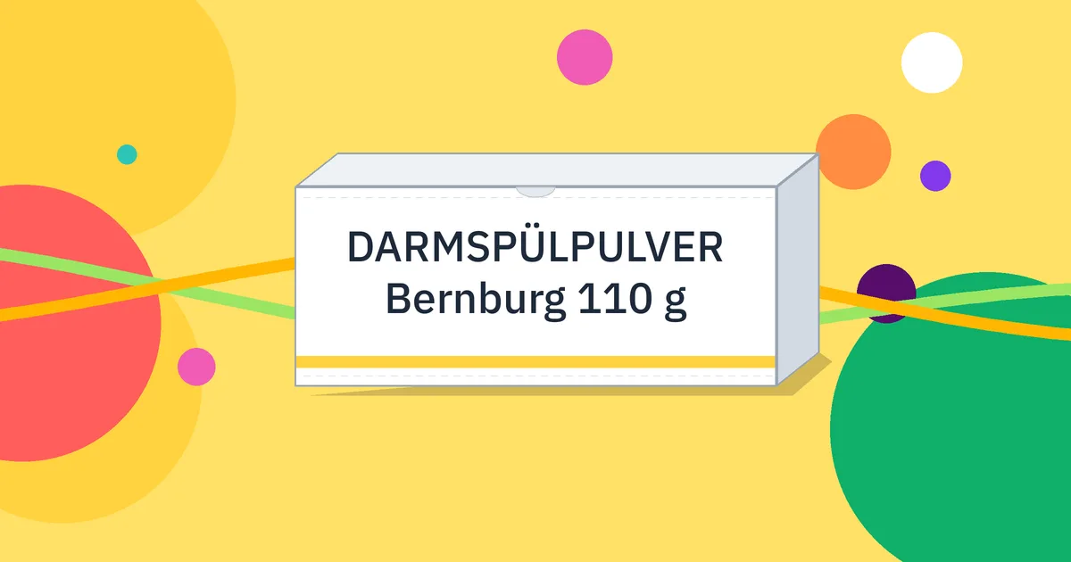 Symbolbild: Packung mit der Aufschrift DARMSPÜLPULVER Bernburg 110 g (PZN 00857002) – Verfügbarkeit und Bezug in Apotheken in Frankfurt am Main
