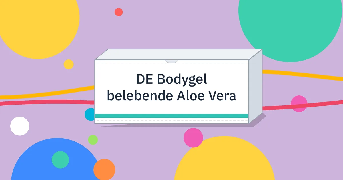 Symbolbild: Packung mit der Aufschrift DE Bodygel belebende Aloe Vera (PZN 16785428) – Verfügbarkeit und Bezug in Apotheken in Frankfurt am Main