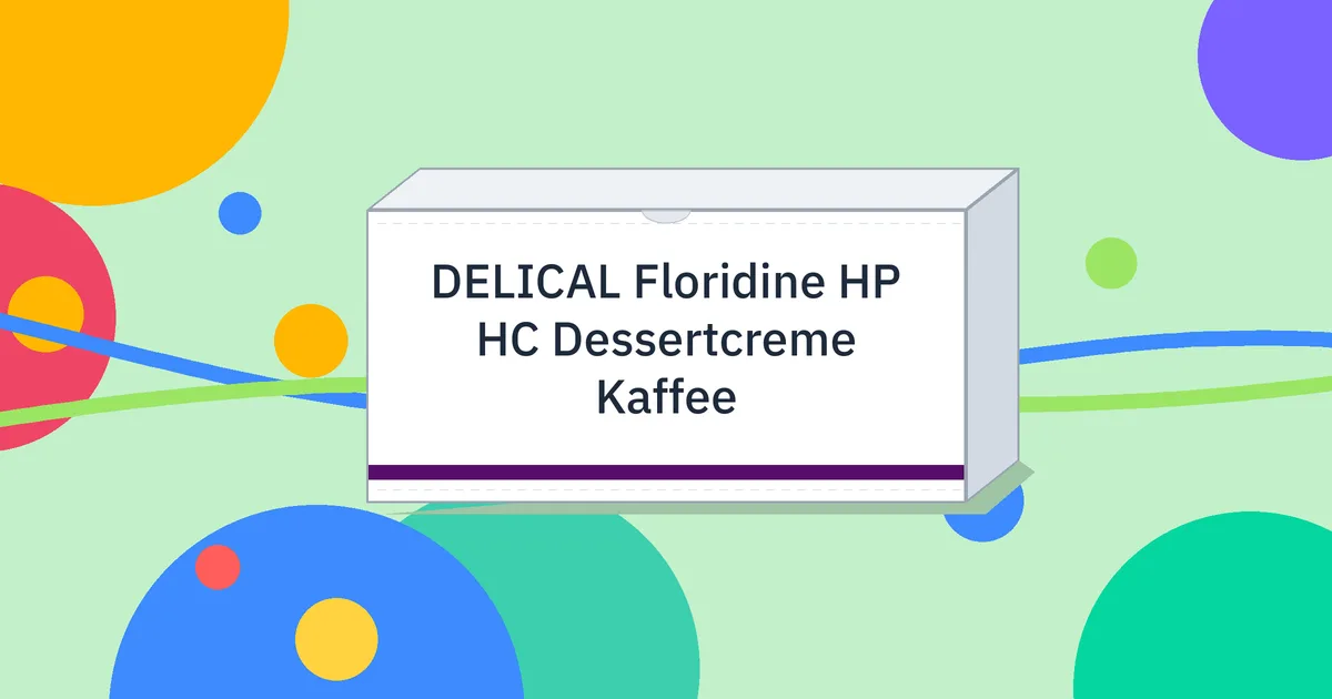 Symbolbild: Packung mit der Aufschrift DELICAL Floridine HP HC Dessertcreme Kaffee (PZN 16611243) – Verfügbarkeit und Bezug in Apotheken in Frankfurt am Main