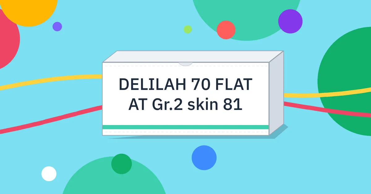 Symbolbild: Packung mit der Aufschrift DELILAH 70 FLAT AT Gr.2 skin 81 (PZN 13848186) – Verfügbarkeit und Bezug in Apotheken in Frankfurt am Main