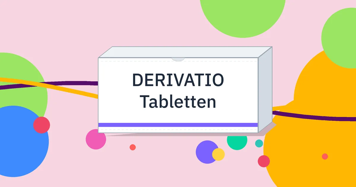 Symbolbild: Packung mit der Aufschrift DERIVATIO Tabletten (PZN 02782219) – Verfügbarkeit und Bezug in Apotheken in Frankfurt am Main