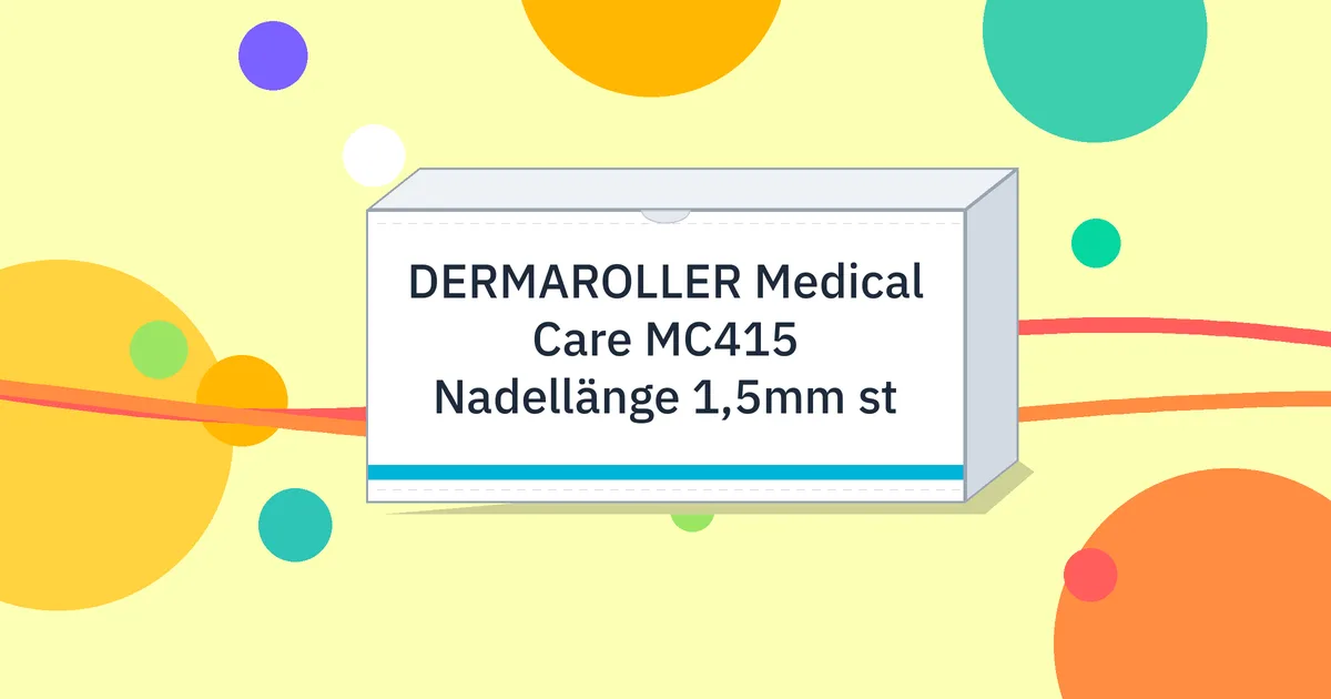 Symbolbild: Packung mit der Aufschrift DERMAROLLER Medical Care MC415 Nadellänge 1,5mm st (PZN 19399536) – Verfügbarkeit und Bezug in Apotheken in Frankfurt am Main