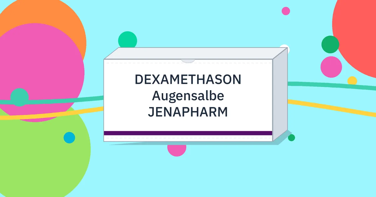 Symbolbild: Packung mit der Aufschrift DEXAMETHASON Augensalbe JENAPHARM (PZN 03524502) – Verfügbarkeit und Bezug in Apotheken in Frankfurt am Main