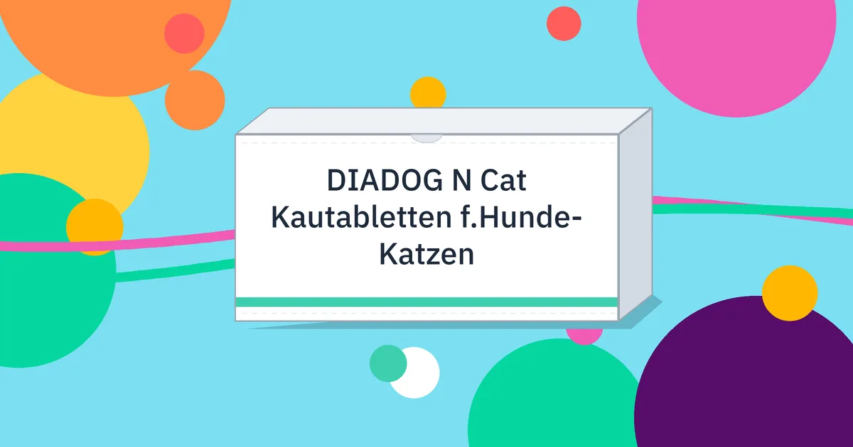 Symbolbild: Packung mit der Aufschrift DIADOG N Cat Kautabletten f.Hunde-Katzen (PZN 17441412) – Verfügbarkeit und Bezug in Apotheken in Frankfurt am Main