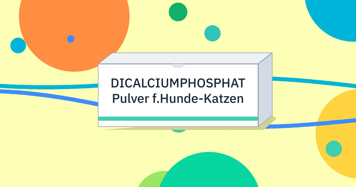 Symbolbild: Packung mit der Aufschrift DICALCIUMPHOSPHAT Pulver f.Hunde-Katzen (PZN 16839590) – Verfügbarkeit und Bezug in Apotheken in Frankfurt am Main