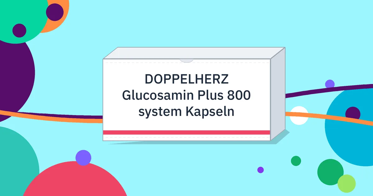 Symbolbild: Packung mit der Aufschrift DOPPELHERZ Glucosamin Plus 800 system Kapseln (PZN 09337936) – Verfügbarkeit und Bezug in Apotheken in Frankfurt am Main