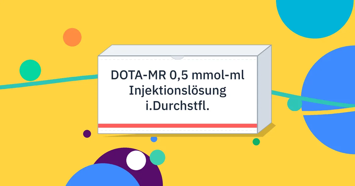 Symbolbild: Packung mit der Aufschrift DOTA-MR 0,5 mmol-ml Injektionslösung i.Durchstfl. (PZN 13354142) – Verfügbarkeit und Bezug in Apotheken in Frankfurt am Main