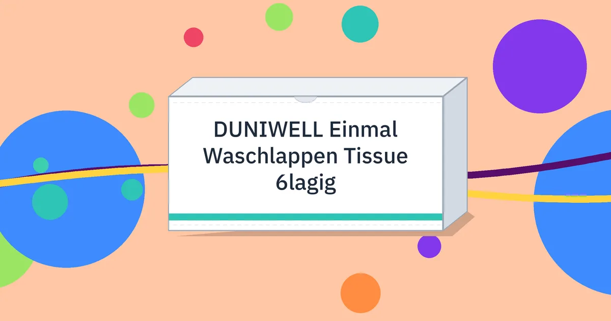 Symbolbild: Packung mit der Aufschrift DUNIWELL Einmal Waschlappen Tissue 6lagig (PZN 18049797) – Verfügbarkeit und Bezug in Apotheken in Frankfurt am Main