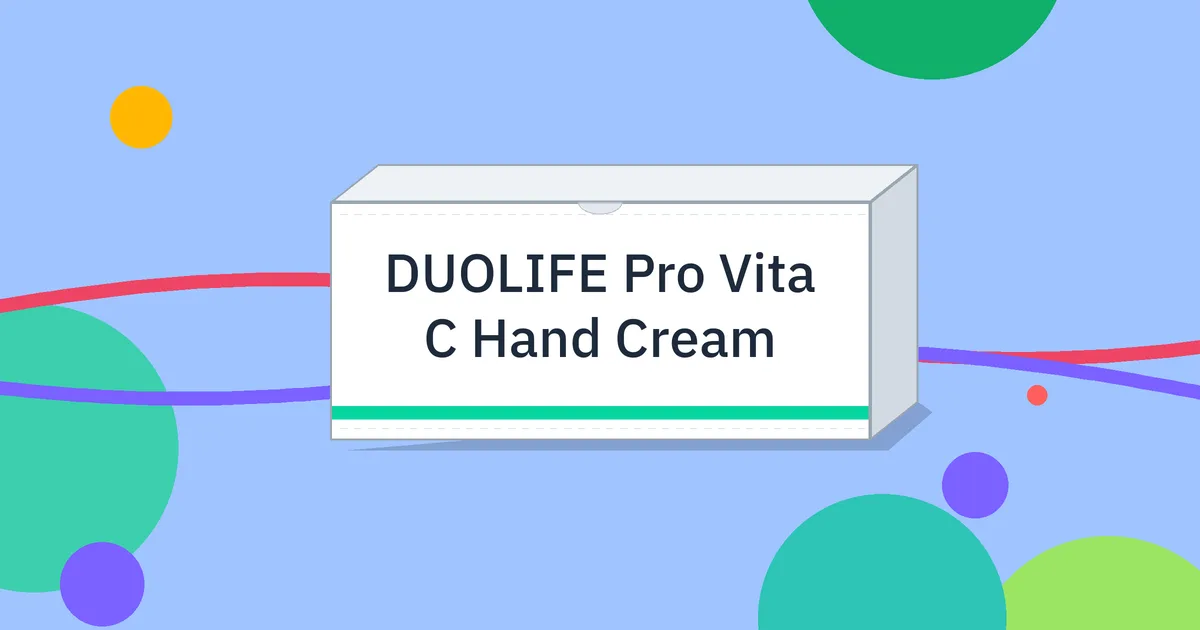 Symbolbild: Packung mit der Aufschrift DUOLIFE Pro Vita C Hand Cream (PZN 19134074) – Verfügbarkeit und Bezug in Apotheken in Frankfurt am Main
