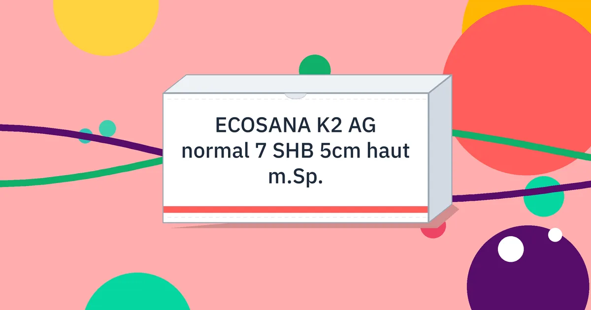 Symbolbild: Packung mit der Aufschrift ECOSANA K2 AG normal 7 SHB 5cm haut m.Sp. (PZN 01532265) – Verfügbarkeit und Bezug in Apotheken in Frankfurt am Main