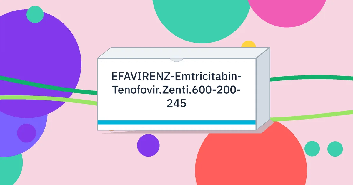 Symbolbild: Packung mit der Aufschrift EFAVIRENZ-Emtricitabin-Tenofovir.Zenti.600-200-245 (PZN 16605159) – Verfügbarkeit und Bezug in Apotheken in Frankfurt am Main