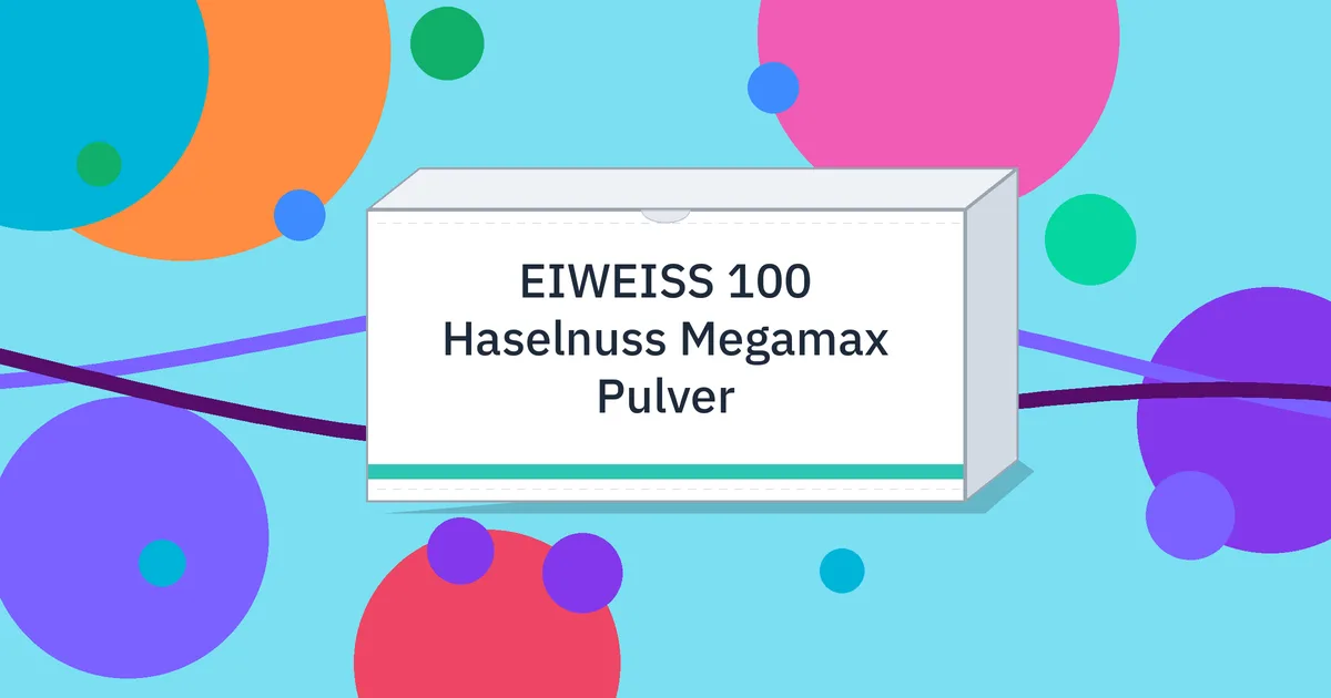 Symbolbild: Packung mit der Aufschrift EIWEISS 100 Haselnuss Megamax Pulver (PZN 12772222) – Verfügbarkeit und Bezug in Apotheken in Frankfurt am Main