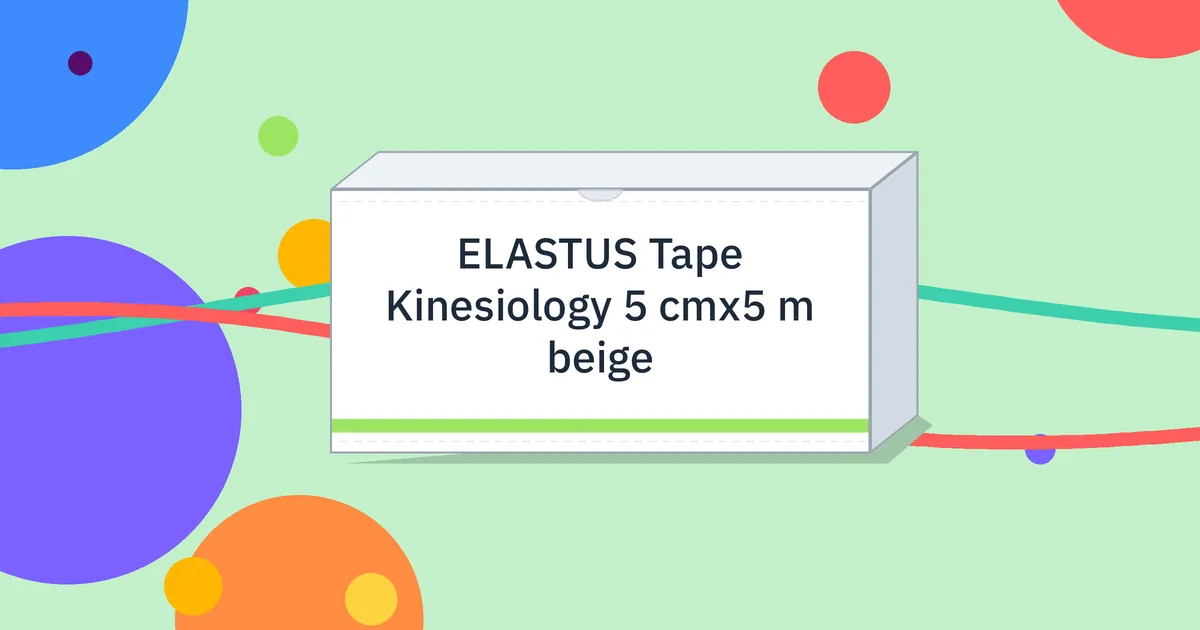 Symbolbild: Packung mit der Aufschrift ELASTUS Tape Kinesiology 5 cmx5 m beige (PZN 13171536) – Verfügbarkeit und Bezug in Apotheken in Frankfurt am Main