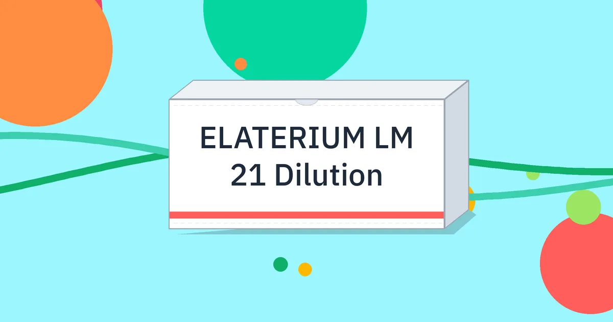 Symbolbild: Packung mit der Aufschrift ELATERIUM LM 21 Dilution (PZN 13470351) – Verfügbarkeit und Bezug in Apotheken in Frankfurt am Main