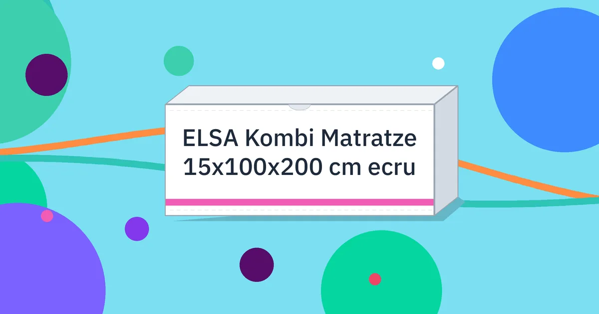 Symbolbild: Packung mit der Aufschrift ELSA Kombi Matratze 15x100x200 cm ecru (PZN 02817248) – Verfügbarkeit und Bezug in Apotheken in Frankfurt am Main