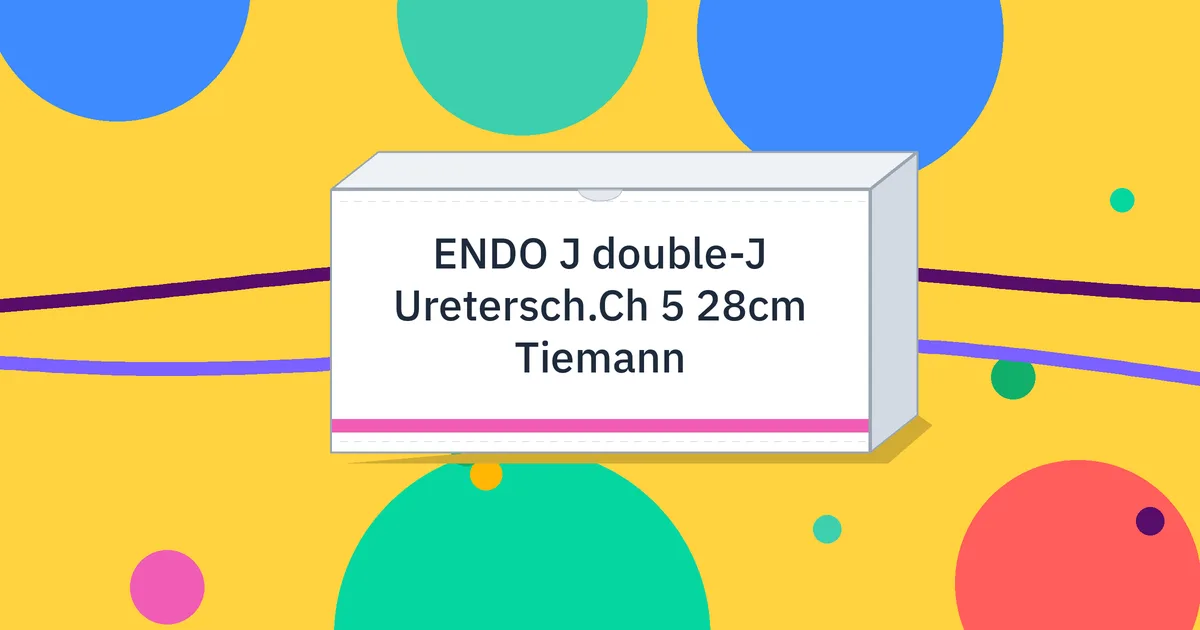 Symbolbild: Packung mit der Aufschrift ENDO J double-J Uretersch.Ch 5 28cm Tiemann (PZN 00438558) – Verfügbarkeit und Bezug in Apotheken in Frankfurt am Main