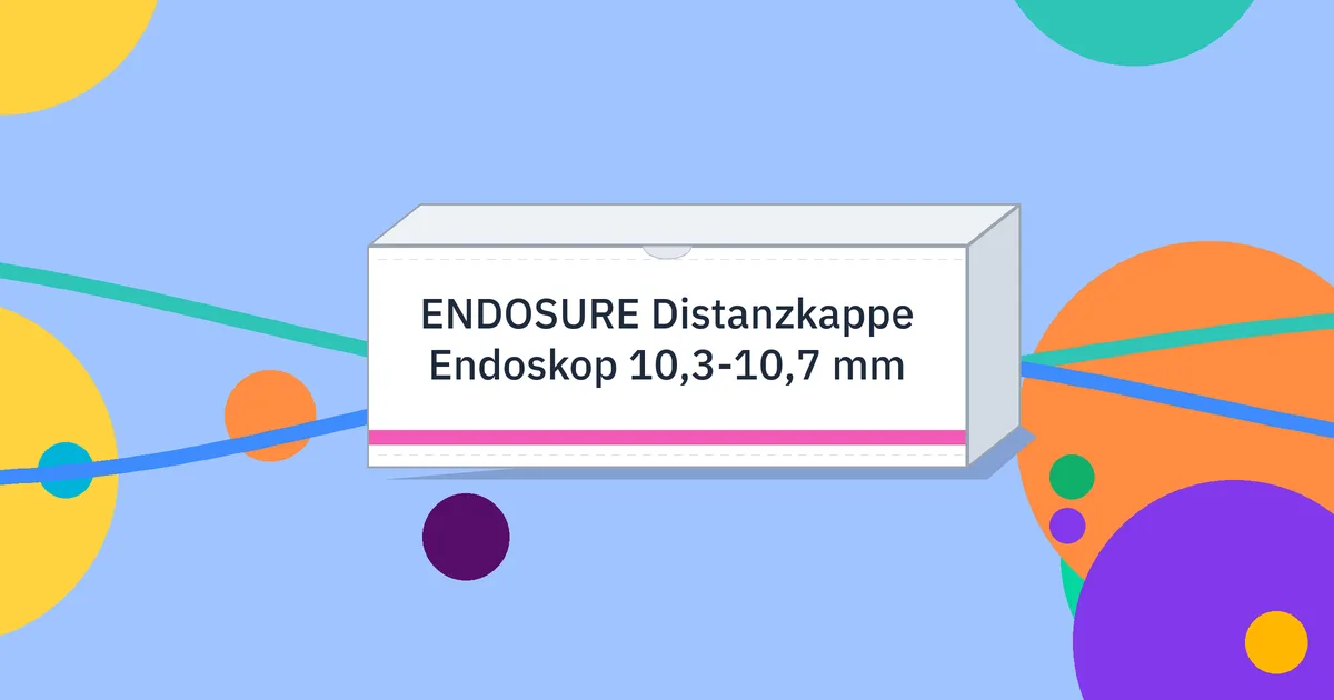 Symbolbild: Packung mit der Aufschrift ENDOSURE Distanzkappe Endoskop 10,3-10,7 mm (PZN 20539379) – Verfügbarkeit und Bezug in Apotheken in Frankfurt am Main