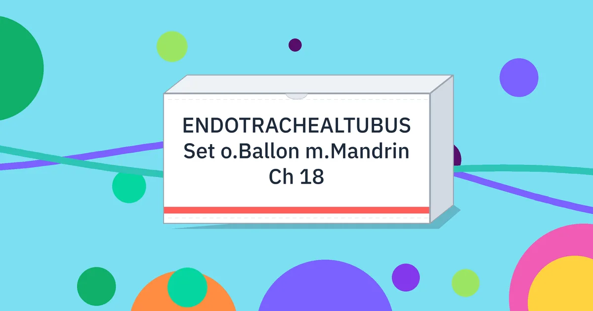 Symbolbild: Packung mit der Aufschrift ENDOTRACHEALTUBUS Set o.Ballon m.Mandrin Ch 18 (PZN 12450122) – Verfügbarkeit und Bezug in Apotheken in Frankfurt am Main