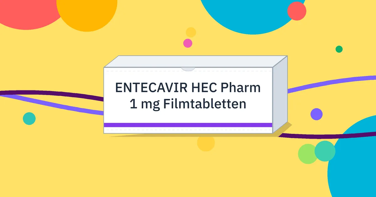 Symbolbild: Packung mit der Aufschrift ENTECAVIR HEC Pharm 1 mg Filmtabletten (PZN 16146622) – Verfügbarkeit und Bezug in Apotheken in Frankfurt am Main