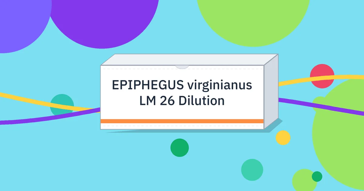 Symbolbild: Packung mit der Aufschrift EPIPHEGUS virginianus LM 26 Dilution (PZN 13472746) – Verfügbarkeit und Bezug in Apotheken in Frankfurt am Main